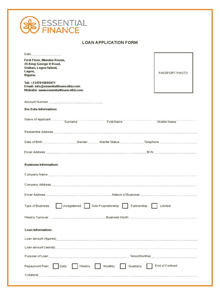 Sme Loan Form | PDF