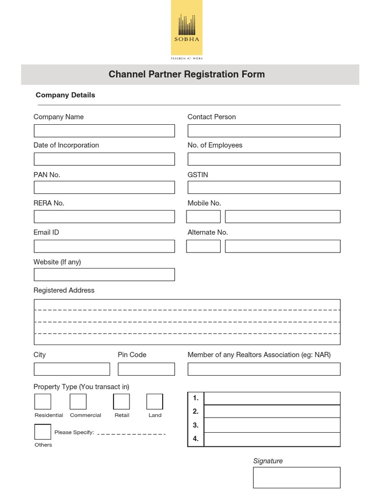 Channel Partner Registration Form - cs6 | PDF
