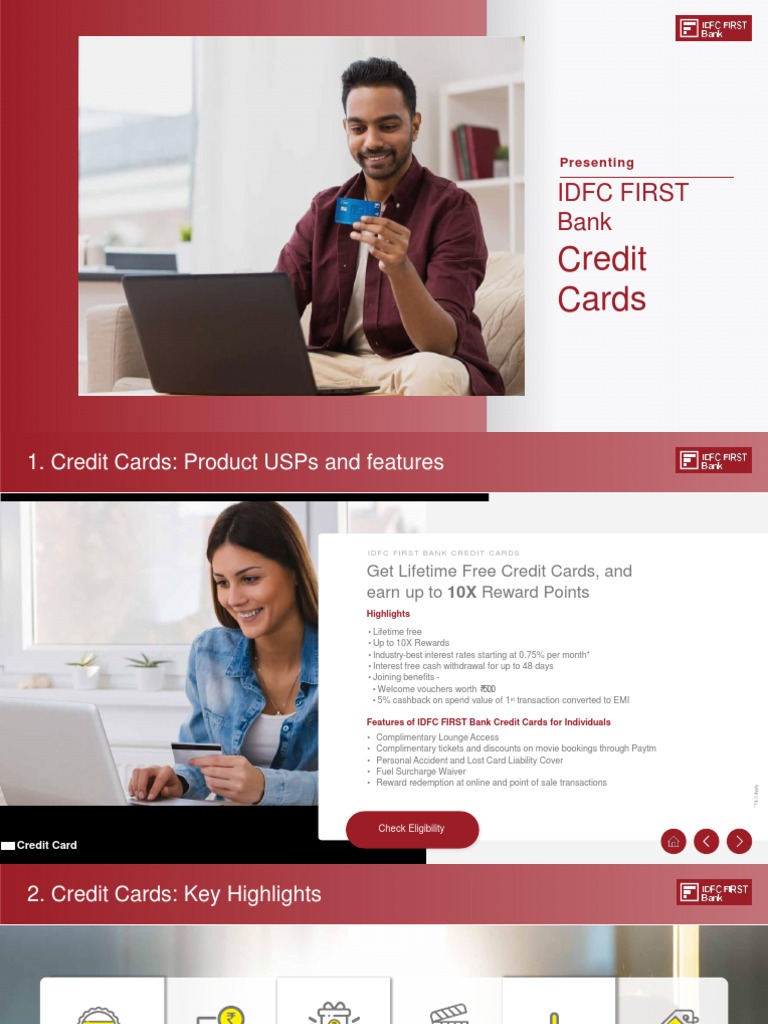 IDFC FIRST Bank Credit Cards Overview | PDF | Credit Card | Airport Lounge