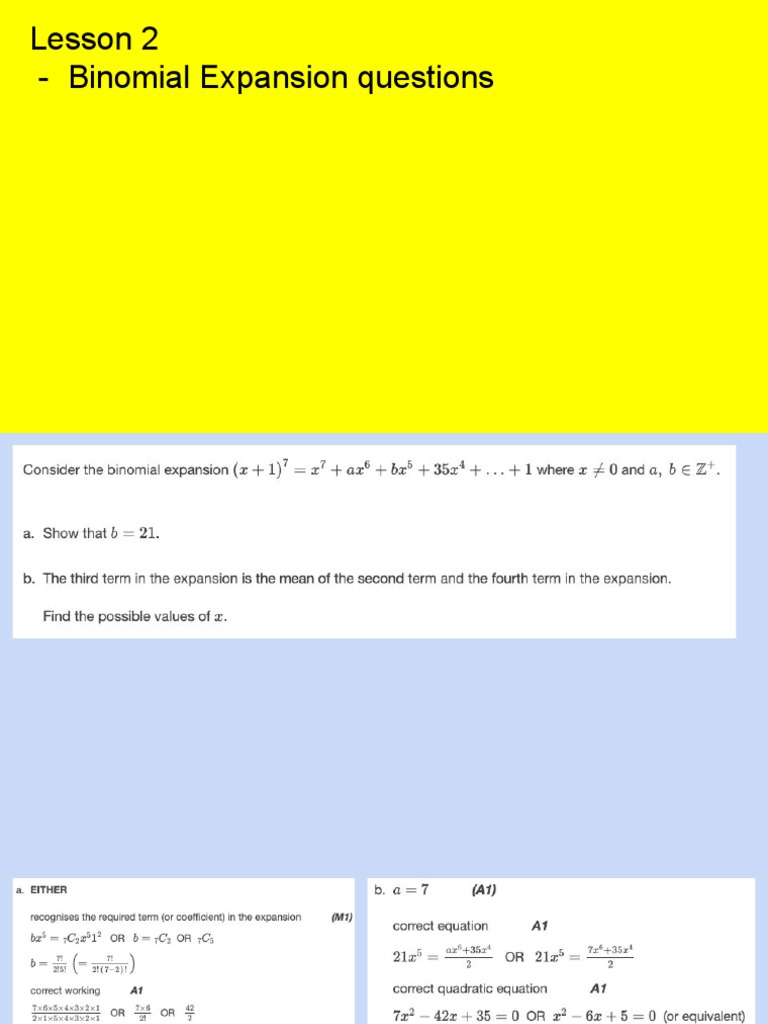 Advanced Binomial Expansion Tasks | PDF | Teaching Methods & Materials