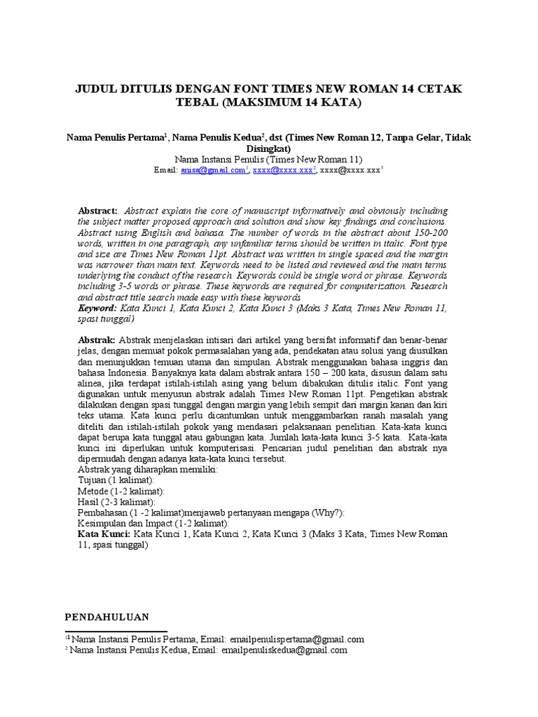 Tamplate Jurnal Artikel UINSA | PDF