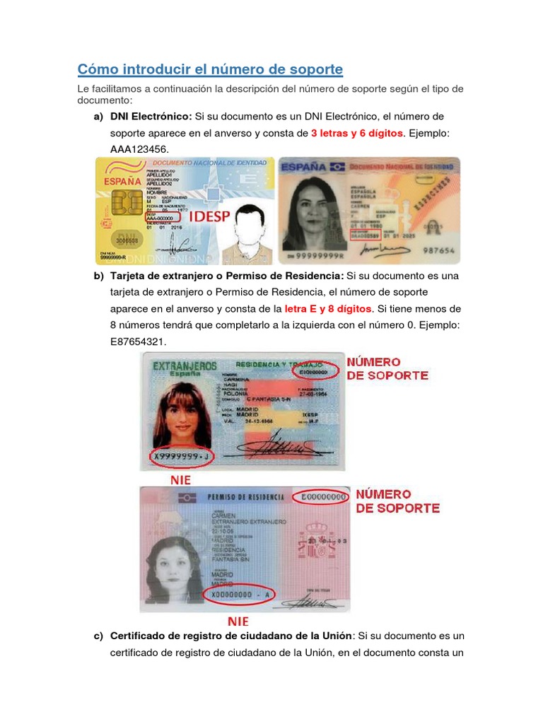 Informacion Numero Soporte | PDF | Derecho