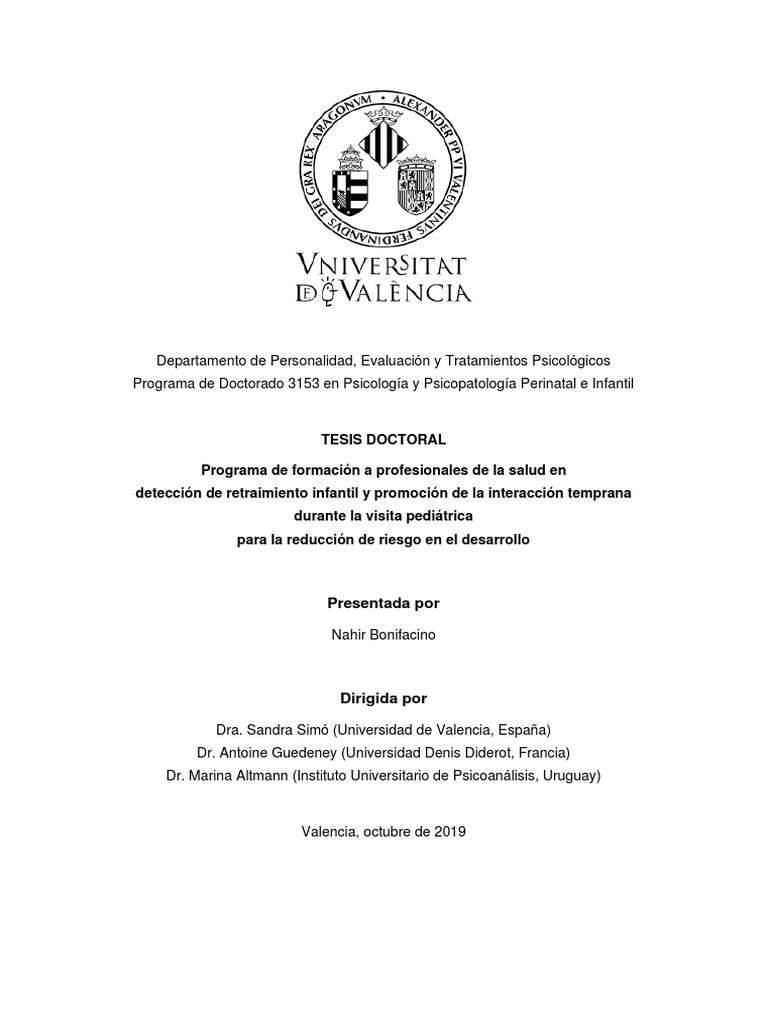 Bonifacino, N. Detección de Retraimiento Infantil y Promoción de La ...