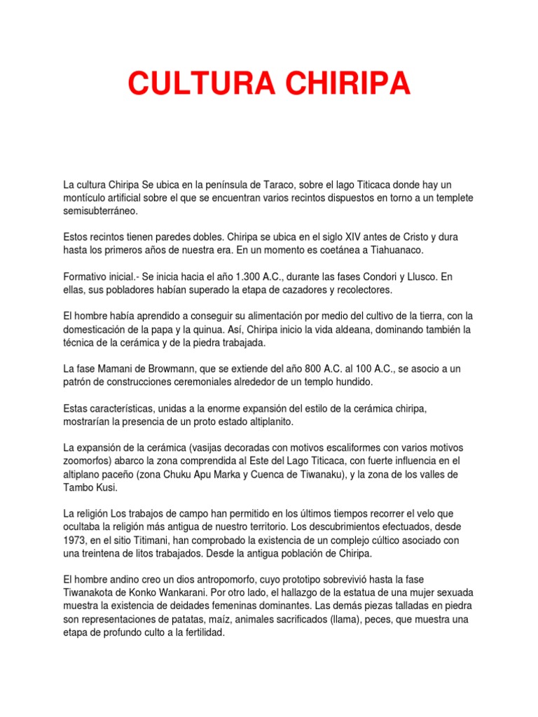 Cultura Chiripa | PDF