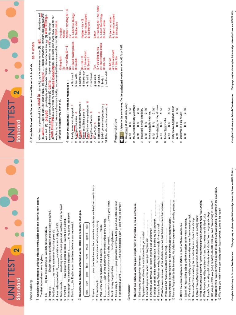 Complete PET - Unit 2 3 4 | PDF