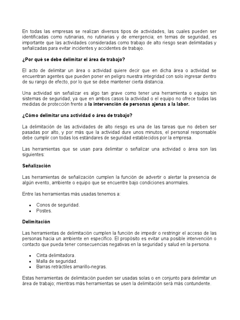 Delimitar Areas de Trabajo | PDF | Valores