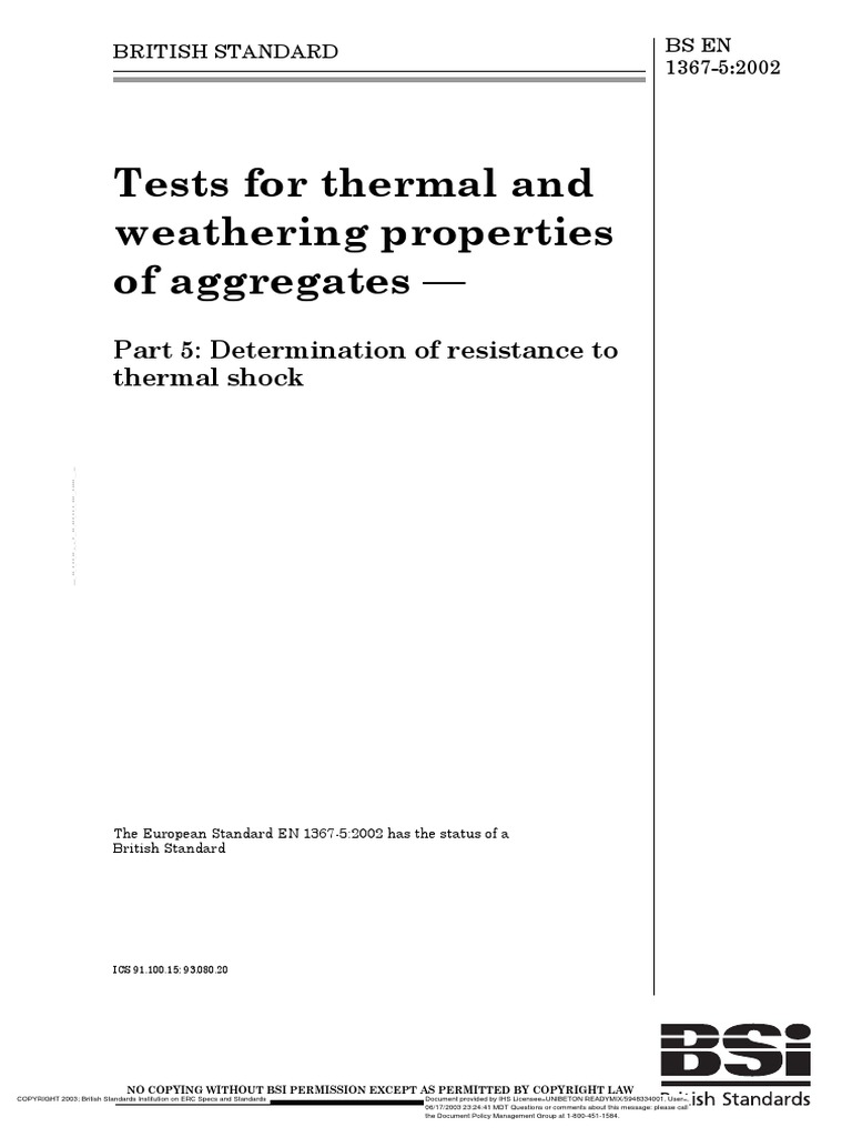 Tests For Thermal and Weathering Properties of Aggregates | PDF ...