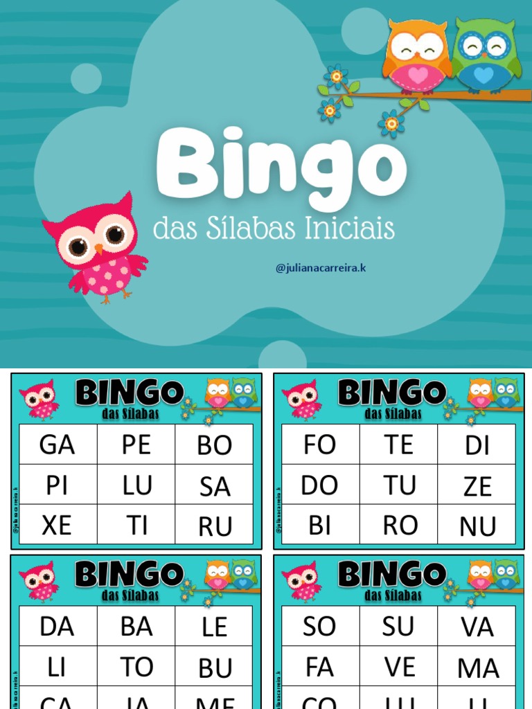 Bingo Das Sílabas Iniciais | PDF