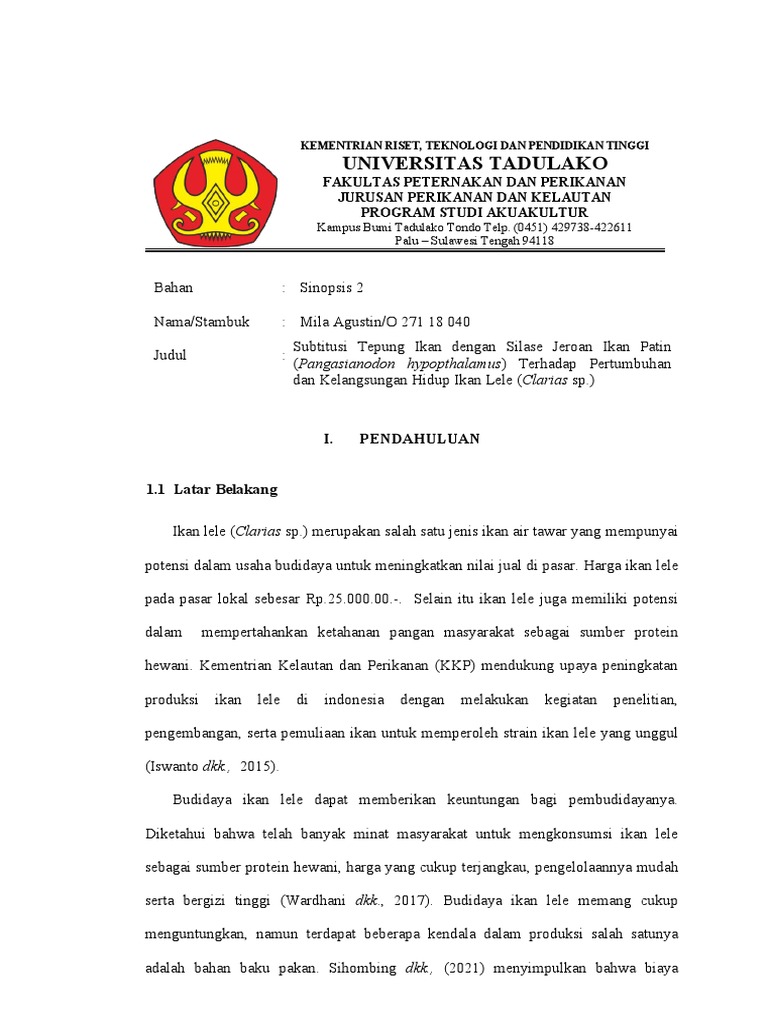 Substitusi Silase Jeroan Ikan Patin untuk Lele | PDF