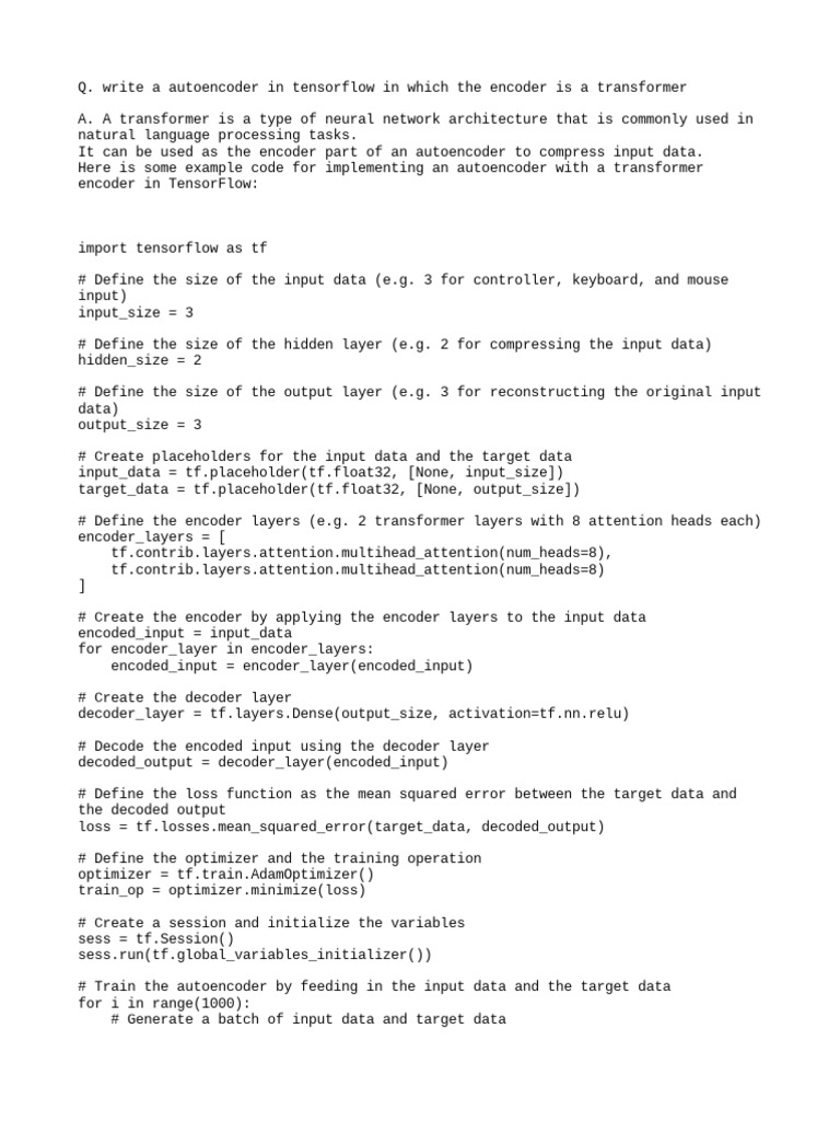 Autoencoder Transformer | PDF | Data Compression | Statistics