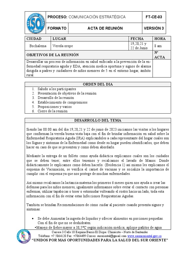 ACTA IRA-EDA Orope | PDF | Agua | Bebida