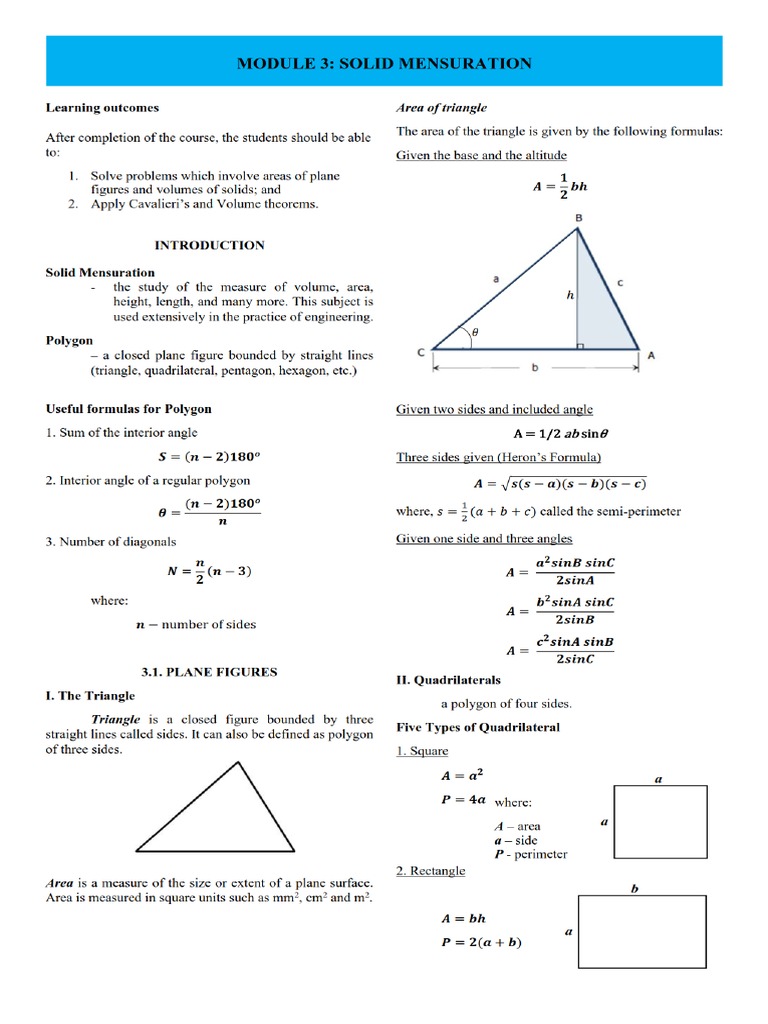 Solid Mensuration | PDF