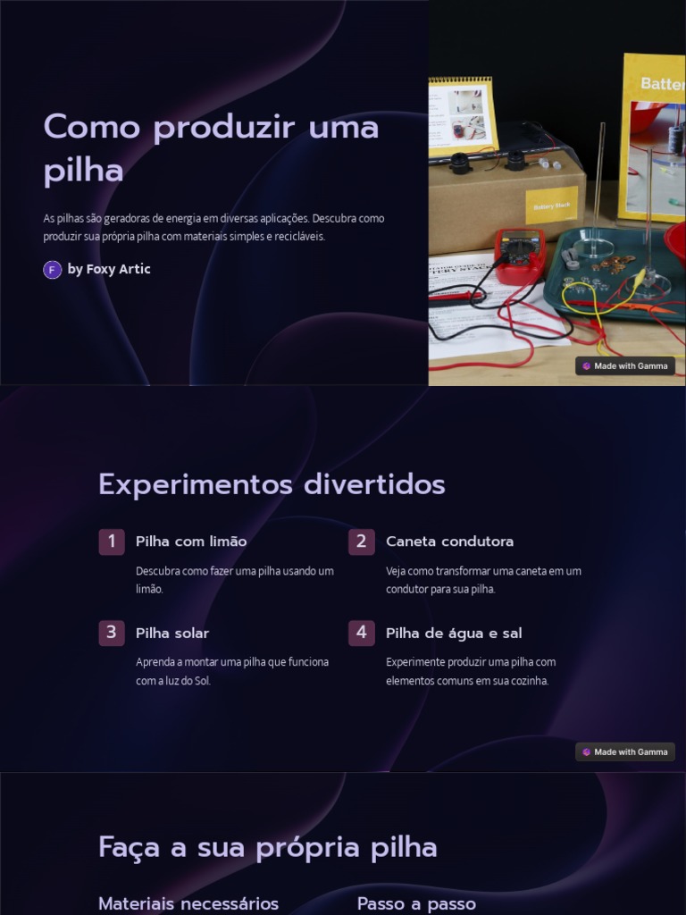 Como Produzir Uma Pilha | PDF | Natureza | Materiais
