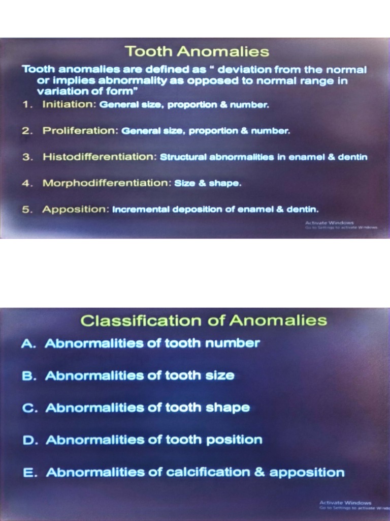 Tooth Anomalies | PDF