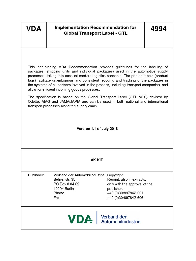 EN-VDA 4994 - GTL V1 1 - 2018-07 (Amphenol) | PDF | Radio Frequency ...