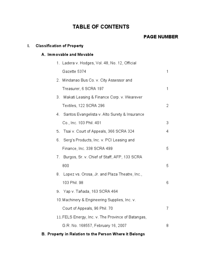 2f Property Table of Contents | PDF | Law