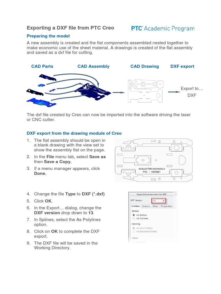 Exporting STL and DXF Files From Creo | PDF