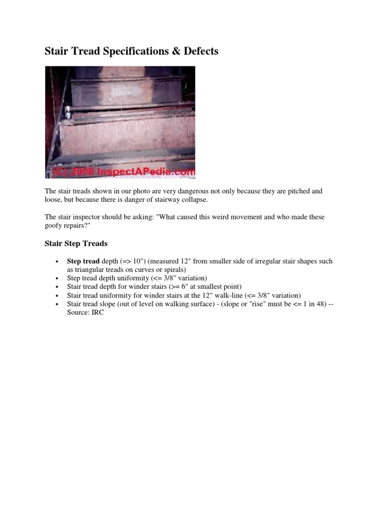 Stair Tread Specs & Defects Guide | PDF | Stairs | Pedestrian ...