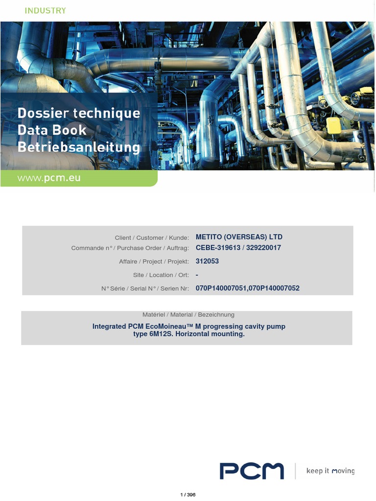 Databook CEBE-319613 312053 | PDF | Pump | Continuum Mechanics