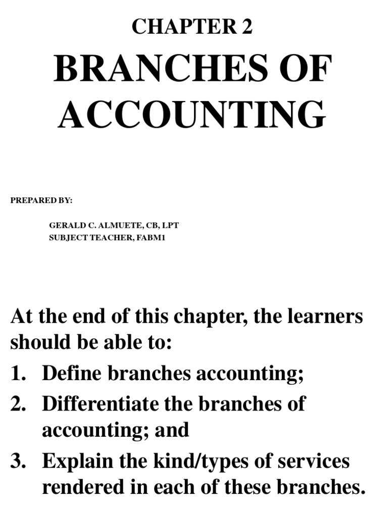 Overview of Accounting Branches | PDF | Accounting | Certified Public ...