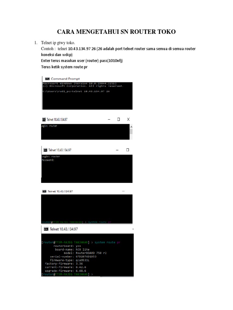Cara Mengetahui SN Router Toko | PDF