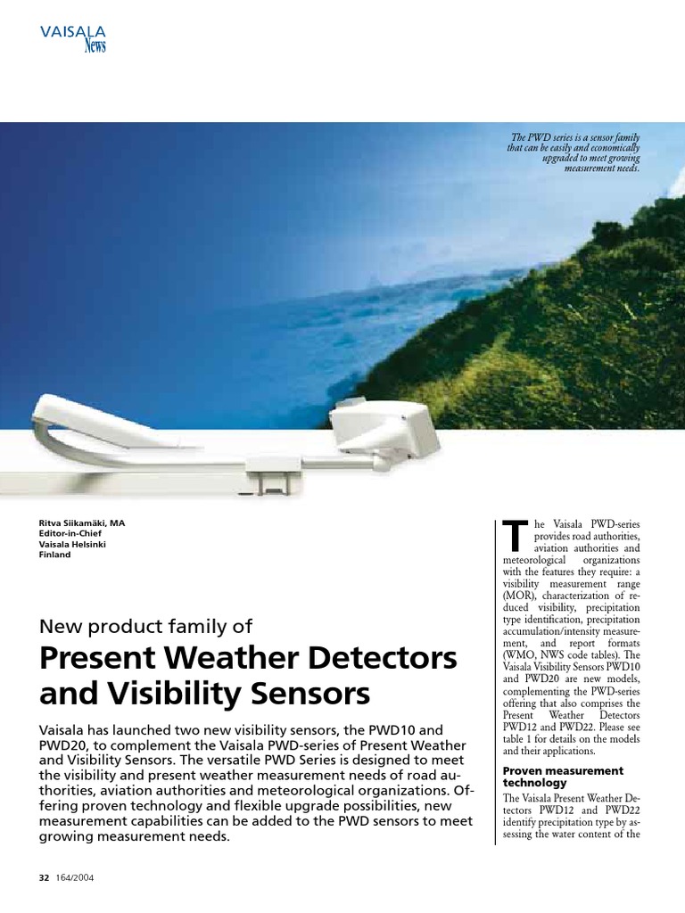 VN164 New Product Family of Present Weather Detectors and Visibility ...