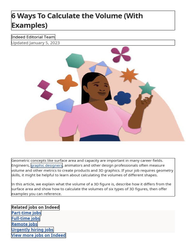6 Ways To Calculate The Volume | PDF | Volume | Area