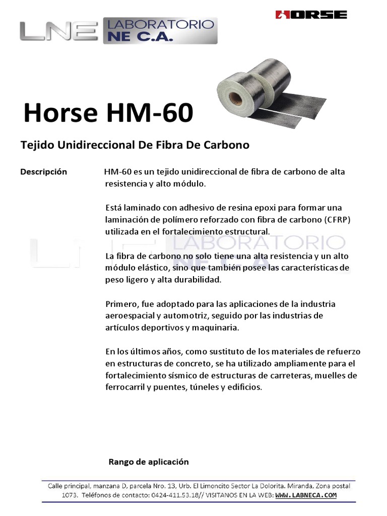 PRESENTACION HM-60 Tejido de Fibra de Carbono | PDF | Hormigón | Ingeniería Sísmica