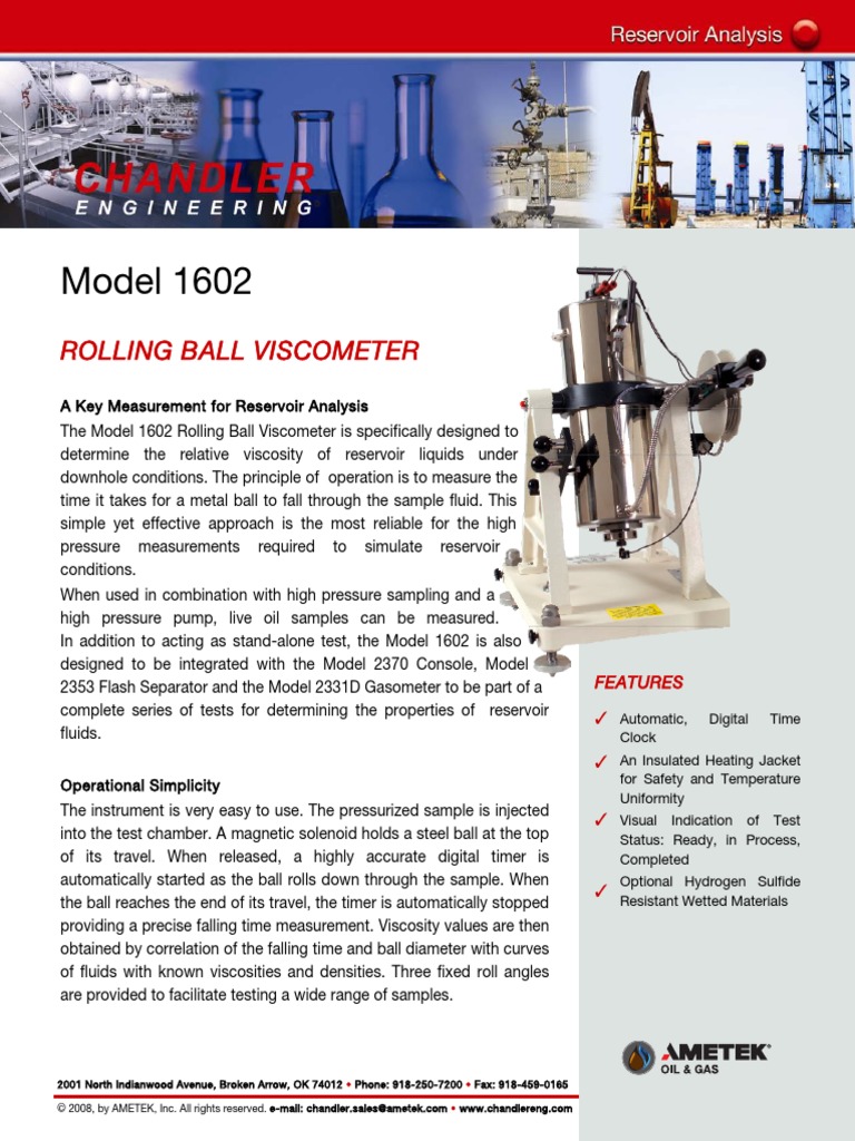 Rolling Ball Viscometer Brochure | Download Free PDF | Viscosity ...