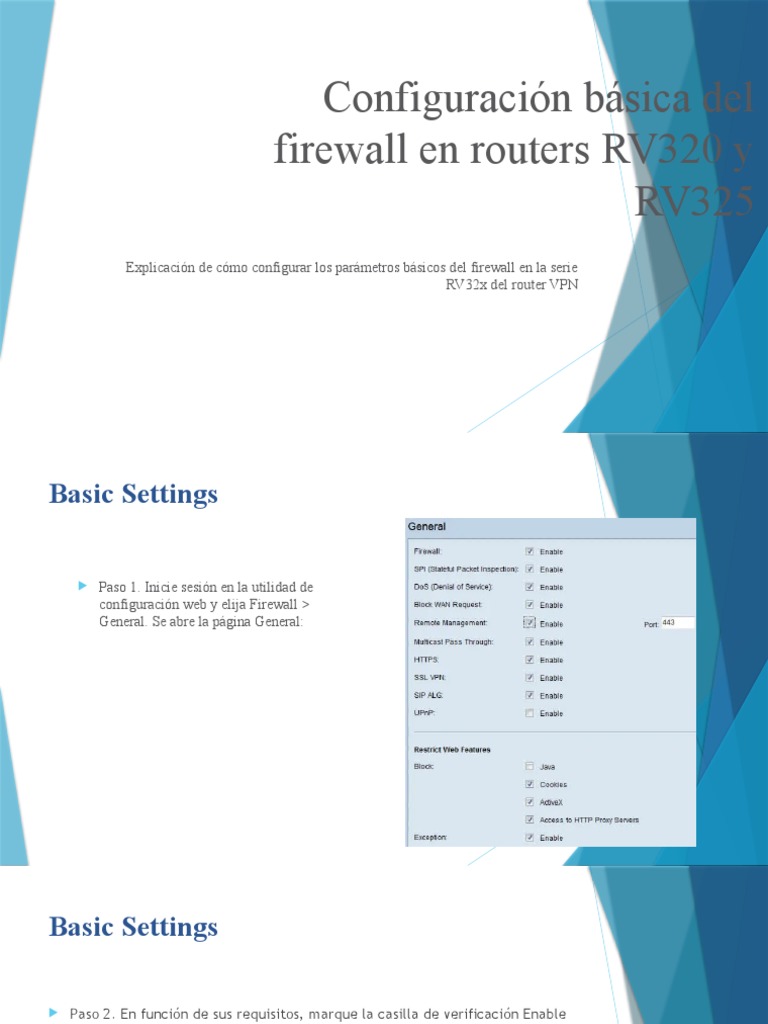 Configuración Básica Del Firewall en Routers RV320 y | PDF