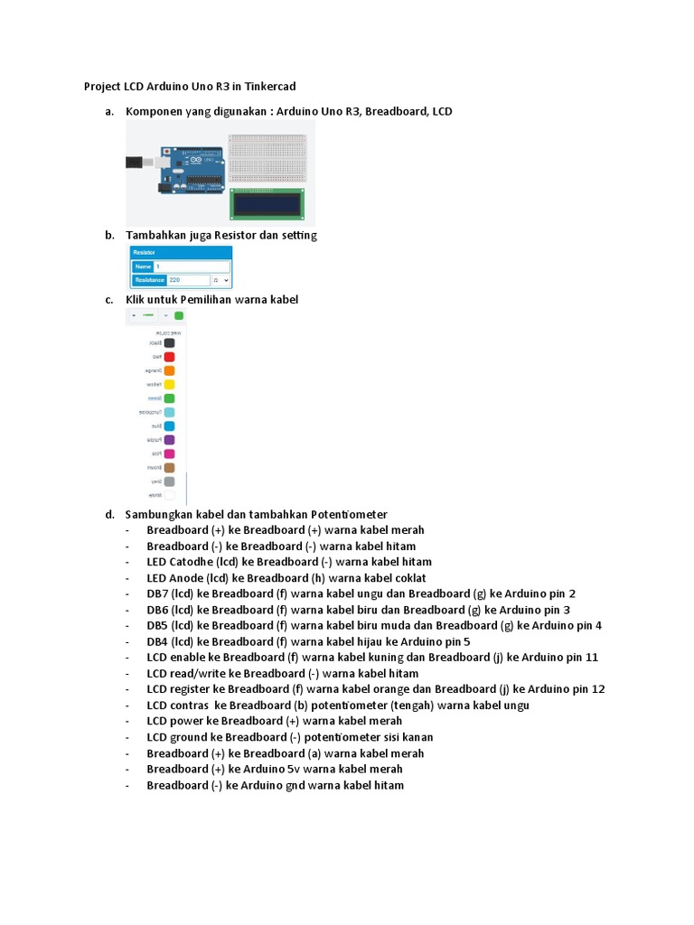 Project LCD Arduino Uno R3 in Tinkercad | PDF Project LCD Arduino Uno R3 in Tinkercad | PDF
