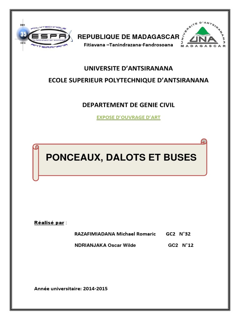 Ponceaux et Dalots : Guide de Construction | PDF | Pont | Fondation ...