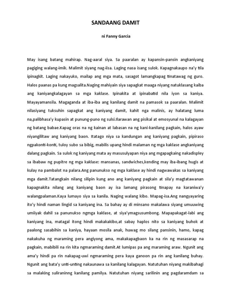 Sandaang Damit Ni Fanny Garcia | PDF