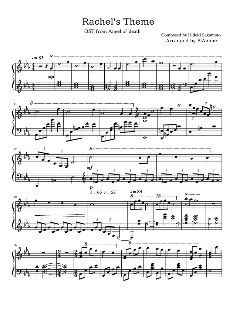 Rachels Theme Sakamoto | PDF