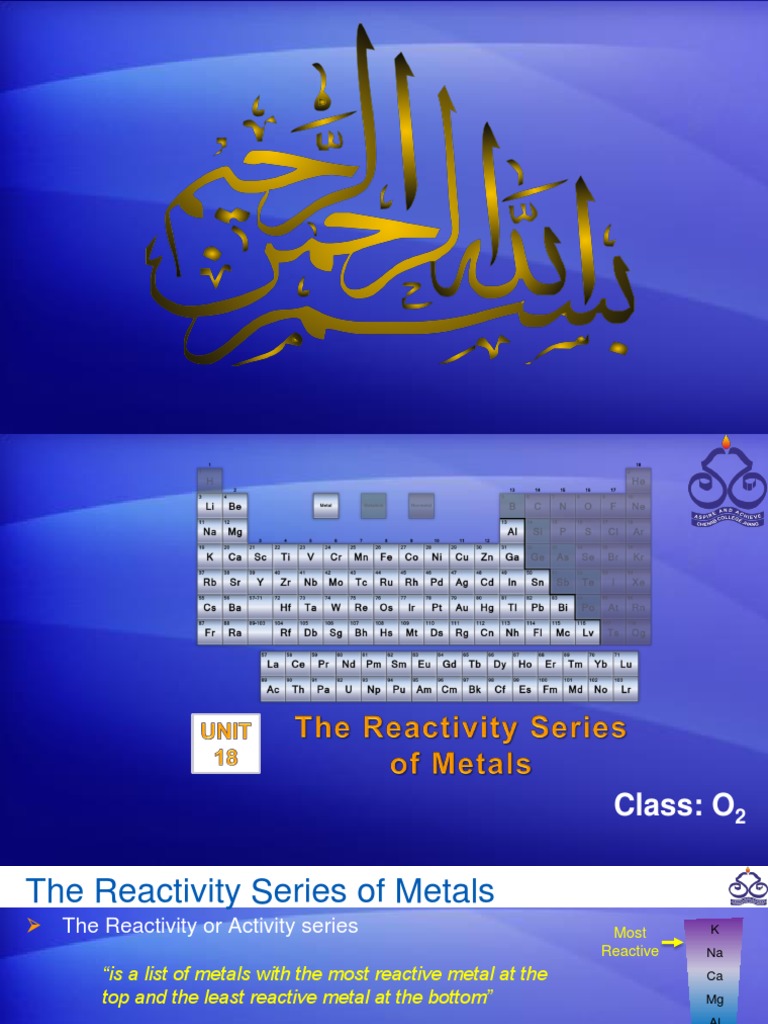 Understanding the Reactivity Series of Metals | PDF | Sodium | Magnesium