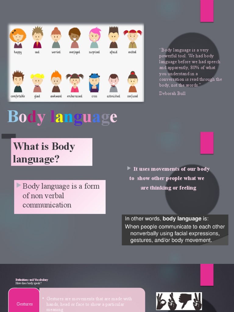 Body Language Pdf Body Language Communication