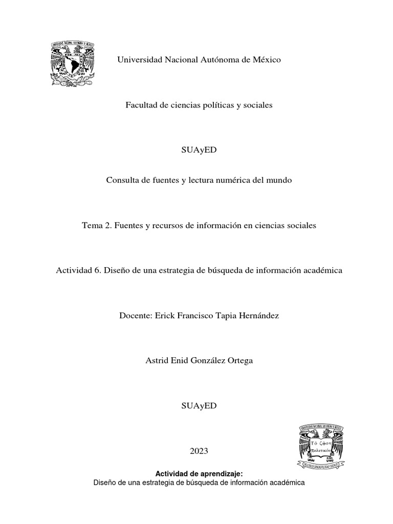 González, Astrid - Actividad 6. Diseño de Una Estrategía | PDF González, Astrid - Actividad 6. Diseño de Una Estrategía | PDF