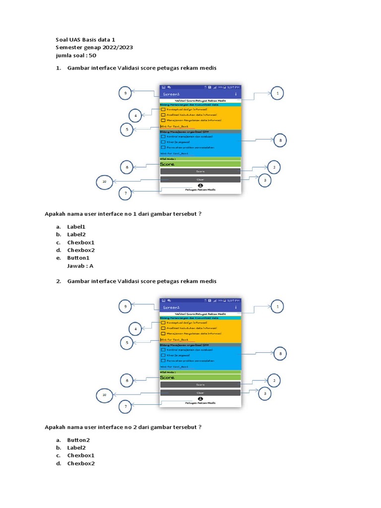 Soal Uas Algoitma Dan Pemrograman Basis Data 1 | PDF | Metode & Bahan Ajar | Komputer