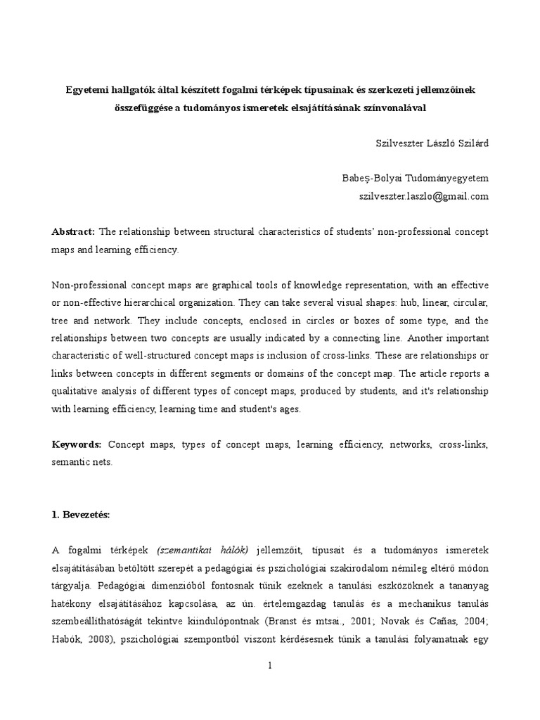 Szilveszter Laszlo - Fogalmi Terkepek - Tanulmany | PDF