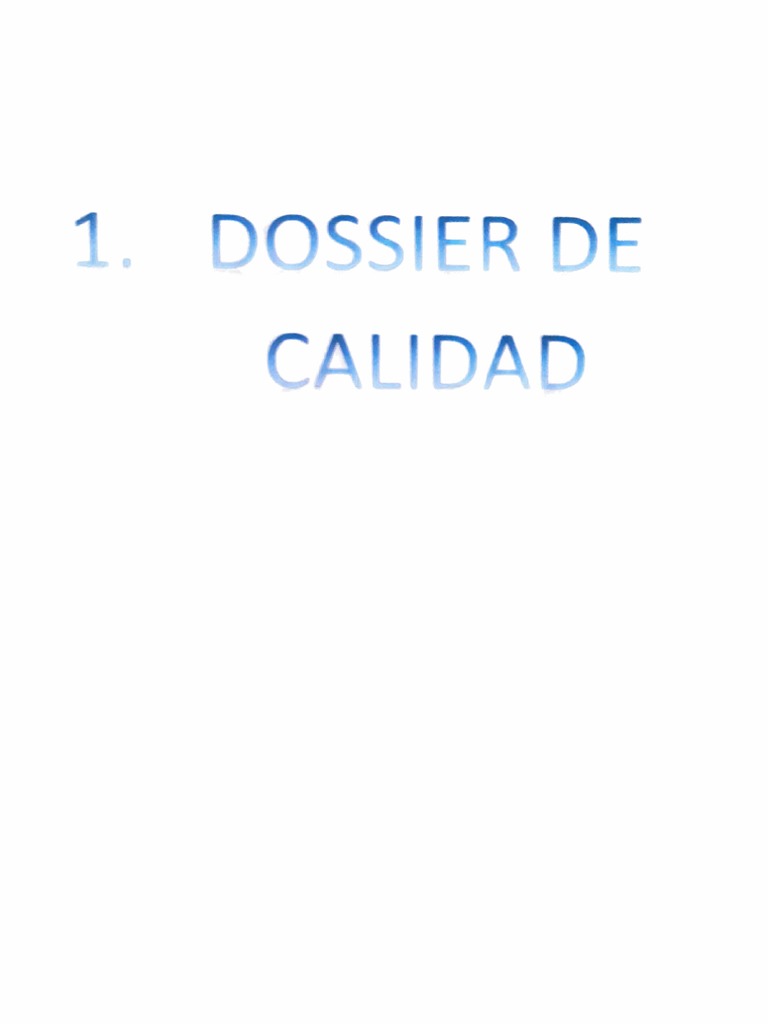 Dossier de Calidad | PDF Dossier de Calidad | PDF