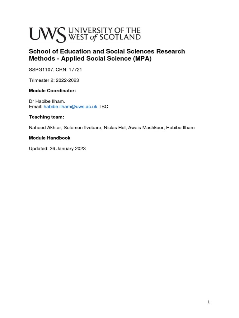 Applied Social Science Research Methods | PDF | Qualitative Research ...