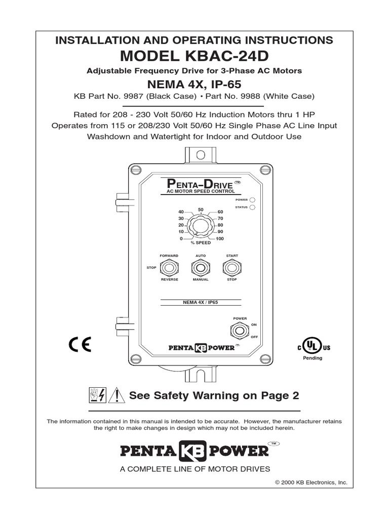 VFD Operating Instructions (KBAC-24D) | PDF | Electric Motor ...