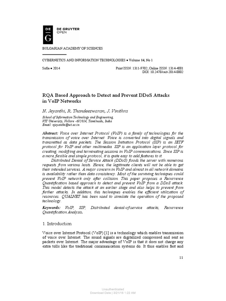 RQA Based Approach To Detect and Prevent DDOS Atta | PDF | Session ... RQA Based Approach To Detect and Prevent DDOS Atta | PDF | Session ...