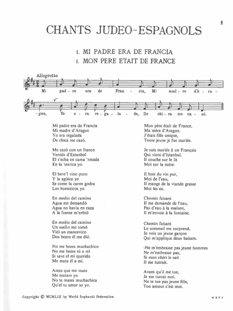 Chants Judéo-Espagnols Isaac Levy | PDF
