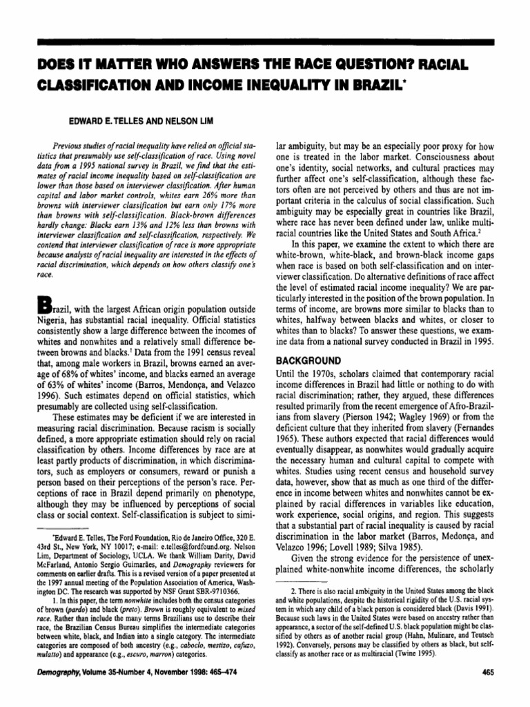 Telles, E. E., & Lim, N. (1998) - Does It Matter Who Answers The Race ...
