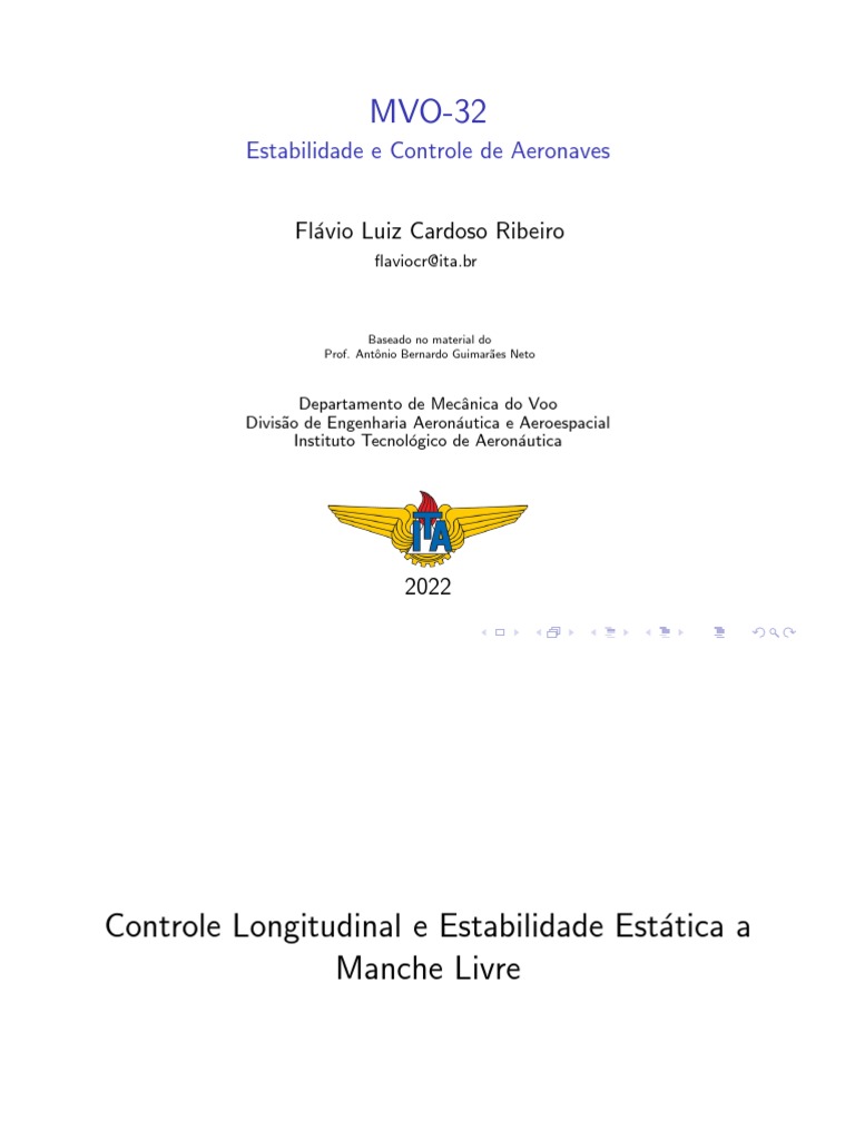 Controle Longitudinal e Estabilidade Aeronáutica | PDF | Aviação ...
