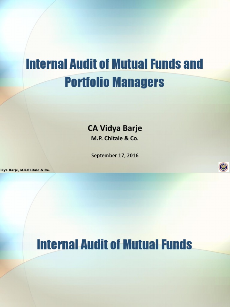 Mutual Fund Internal Audit Presentation (1) | PDF | Valuation (Finance ...