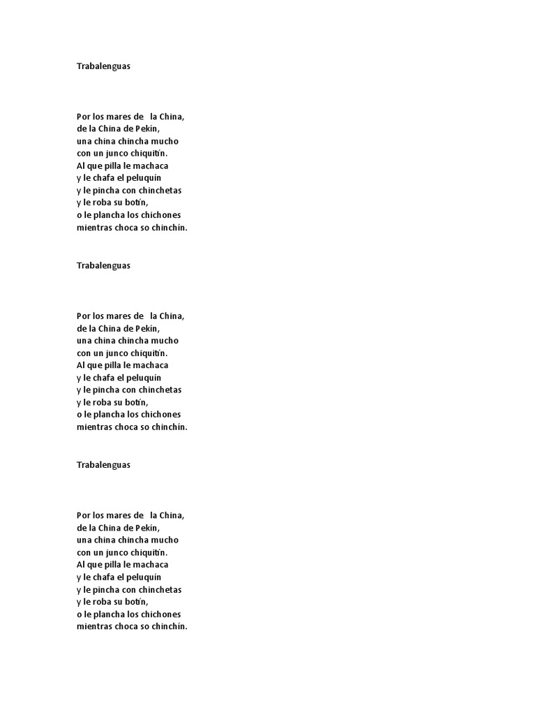 Trabalenguas Divertidos y Retadores | PDF