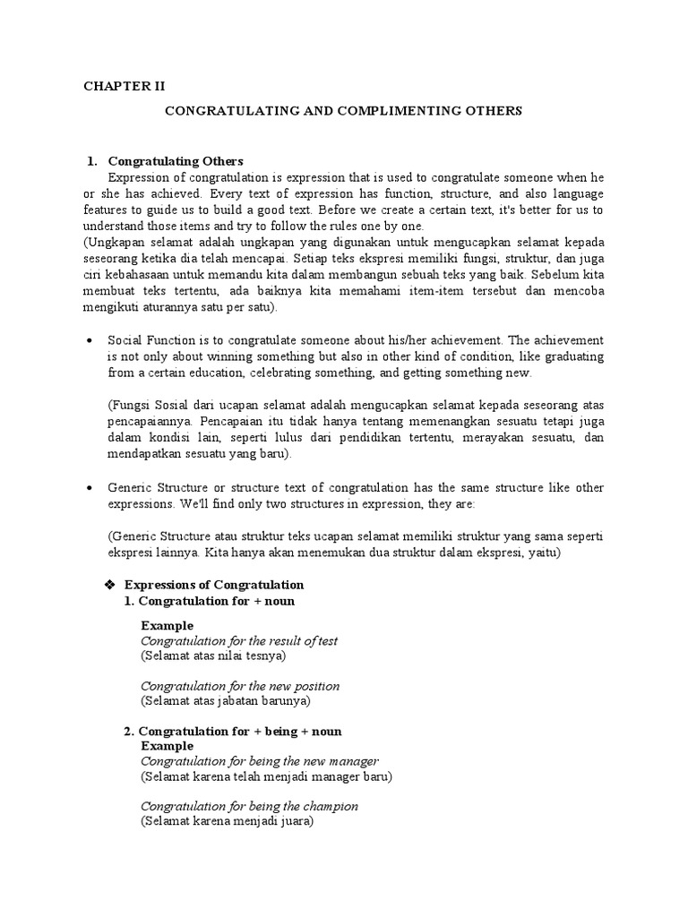 Materi kelas XB Congratulating and Complimenting | PDF