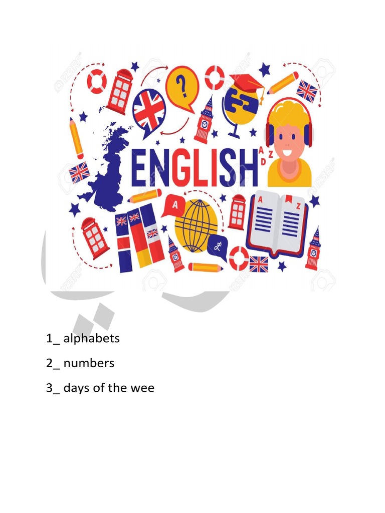 1 - Alphabets 2 - Numbers 3 - Days of The Wee | PDF